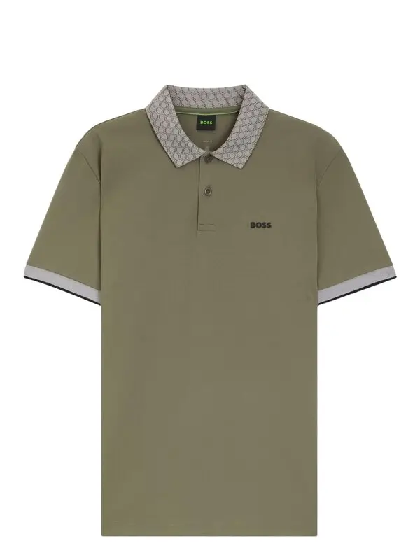 BOSS Paddy Polo Shirt In Stretch-cotton Piqu - Khaki
