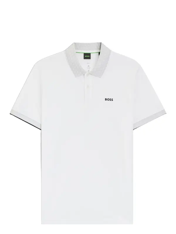 BOSS Paddy Polo Shirt In Stretch-cotton Piqu - White