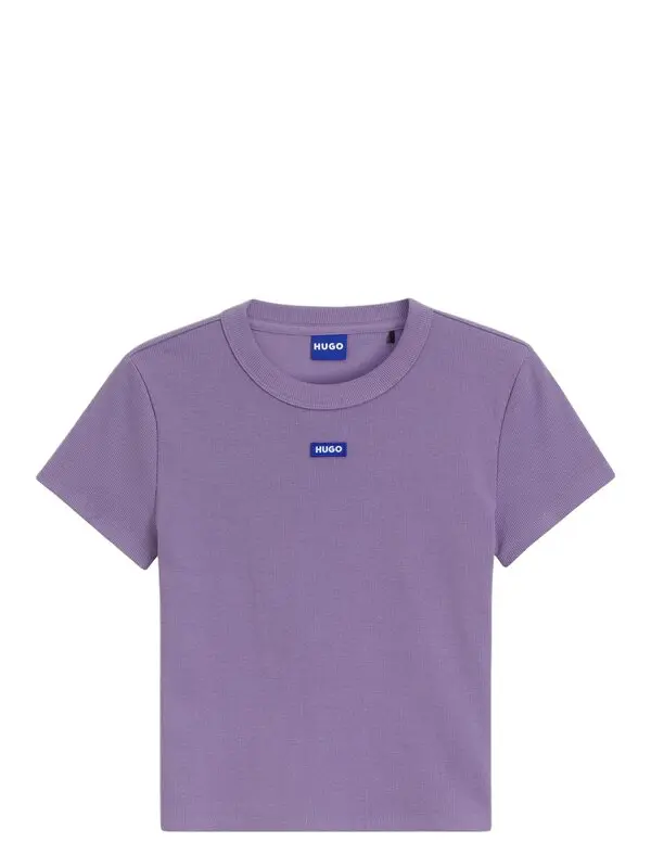 Hugo Logo-badge Slim-fit T-shirt - Purple