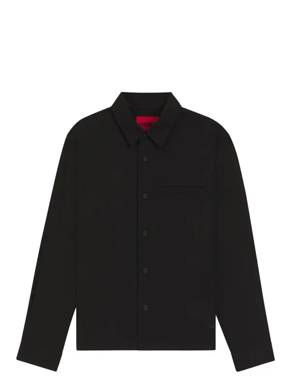 Hugo Oversized-fit Overshirt In Soft Twill - Black