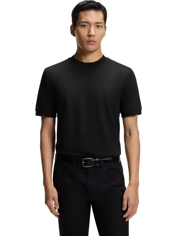BOSS Regular-fit T-shirt In A Mercerised Cotton Blend - Black