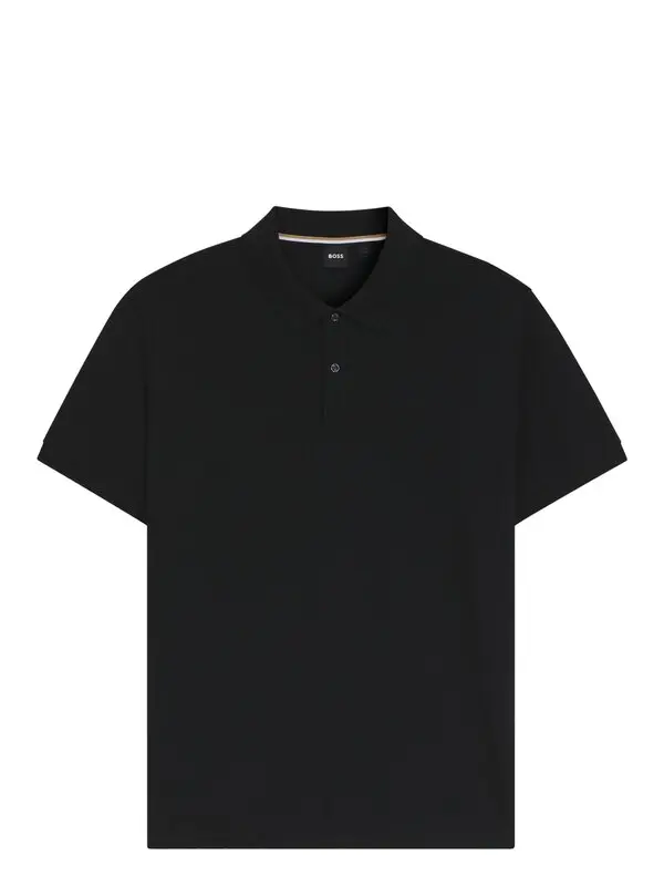 BOSS Pallas Polo Shirt In Cotton Piqué With Logo Details - Black