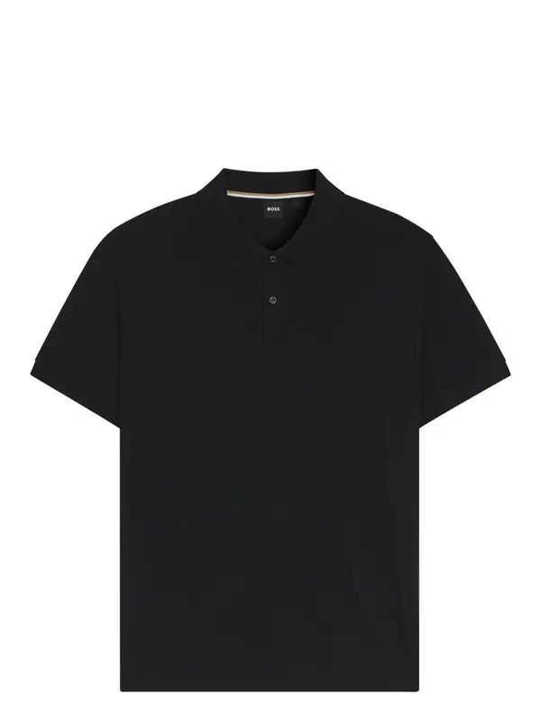 BOSS Pallas Polo Shirt In Cotton Piqué With Logo Details - Black