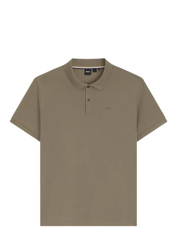 BOSS Pallas Polo Shirt In Cotton Piqué With Logo Details - Light Brown
