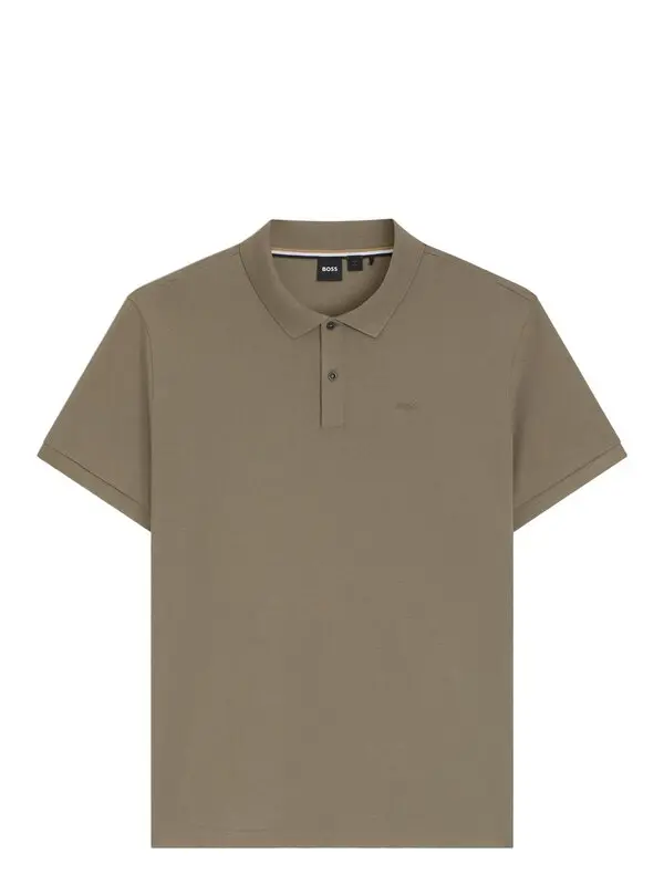 BOSS Pallas Polo Shirt In Cotton Piqué With Logo Details - Light Brown