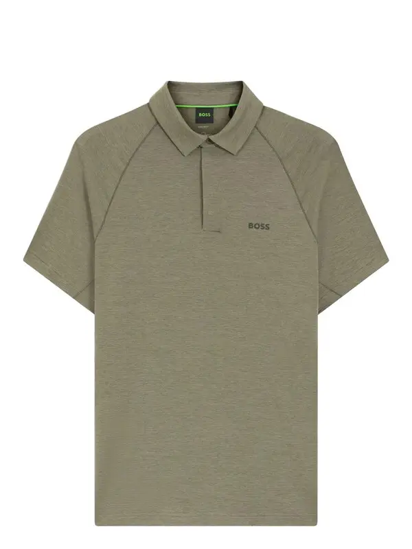BOSS Slim-fit Polo Shirt With Temperature-regulating Performance - Khaki