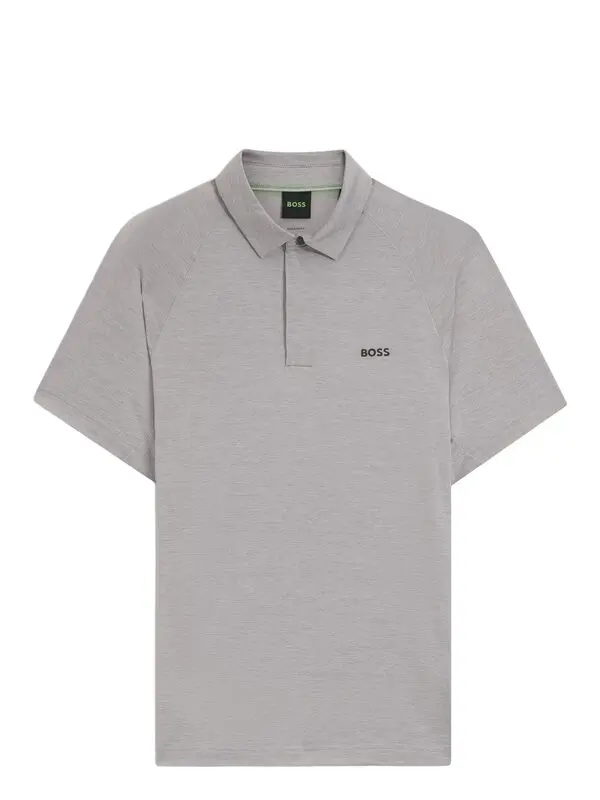 BOSS Slim-fit Polo Shirt With Temperature-regulating Performance - Light Grey