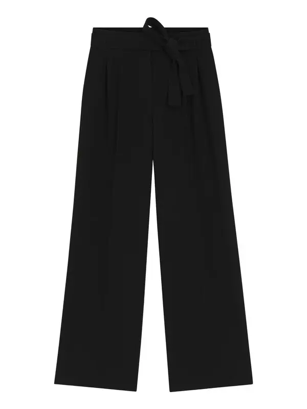 BOSS Relaxed-fit Crepe Trousers - Black