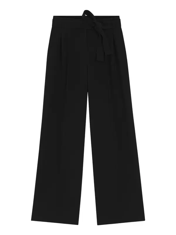 BOSS Relaxed-fit Crepe Trousers - Black