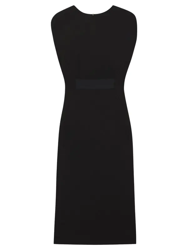 BOSS Stretch Jersey Dress With Waistband Detail - Black