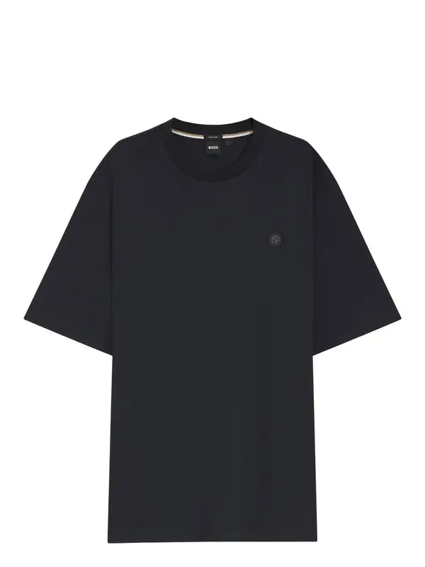 BOSS Regular-fit T-shirt In Mercerized Interlock Cotton - Dark Blue