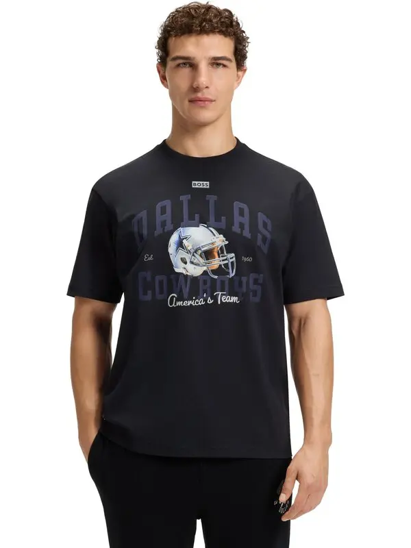 BOSS X Dallas Cowboys T-shirt With Helmet Graphic - Dark Blue
