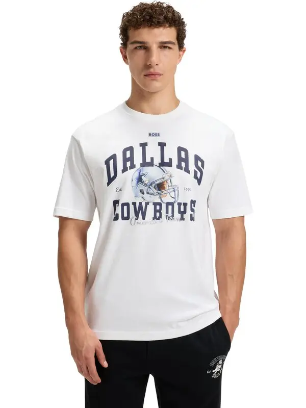 BOSS X Dallas Cowboys T-shirt With Helmet Graphic - White