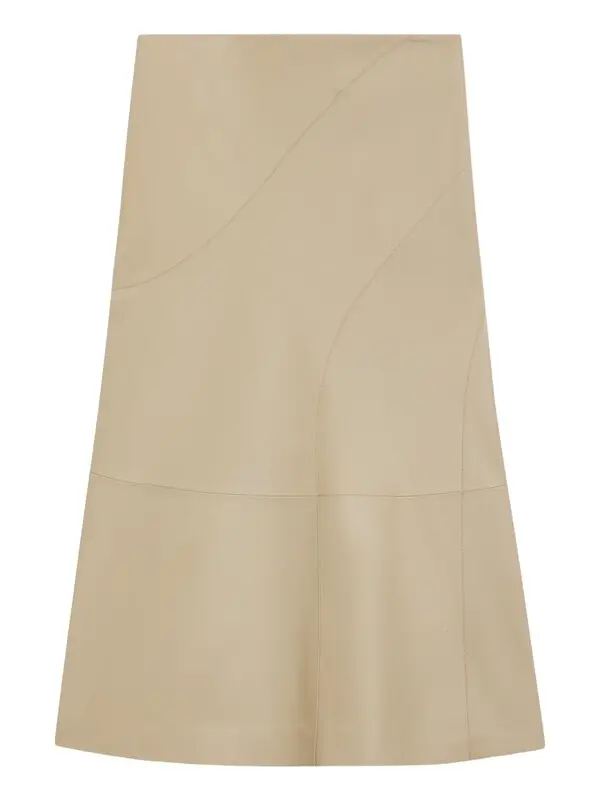 BOSS Nappa Leather A-line Skirt - Light Beige