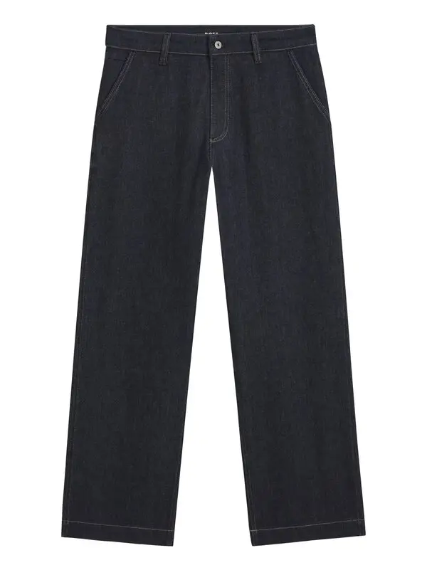 BOSS Regular-fit Jeans In Stretch Denim - Dark Blue