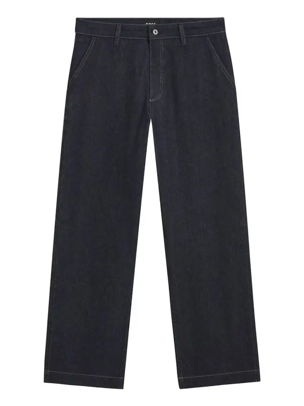BOSS Regular-fit Jeans In Stretch Denim - Dark Blue
