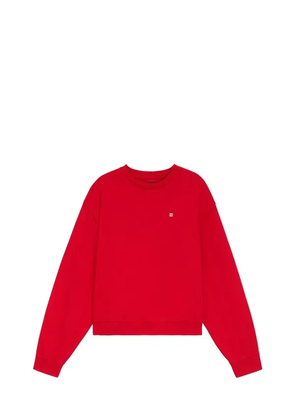 Hugo Heart-logo Cotton Terry Sweatshirt - Red