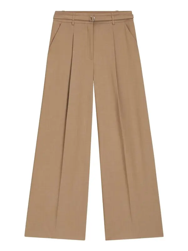 Hugo Pleated Buckled-belt Trousers - Patterned