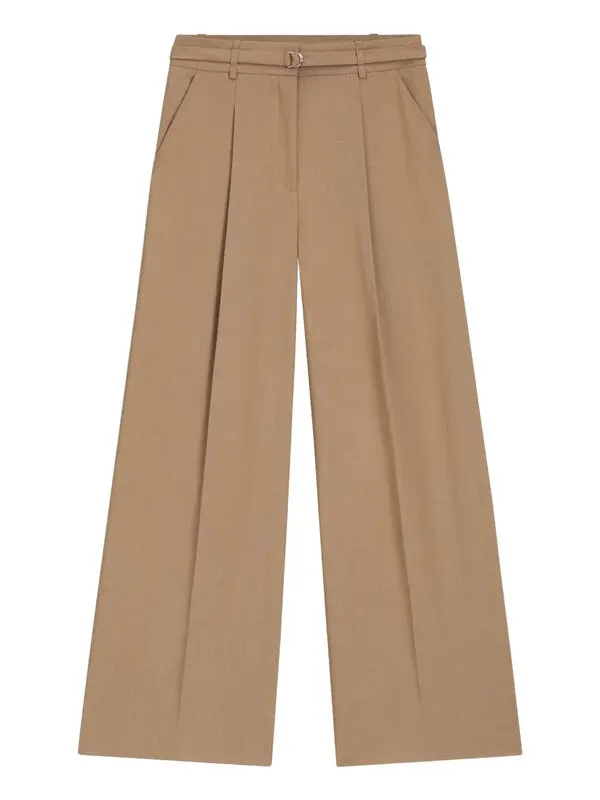 Hugo Pleated Buckled-belt Trousers - Patterned