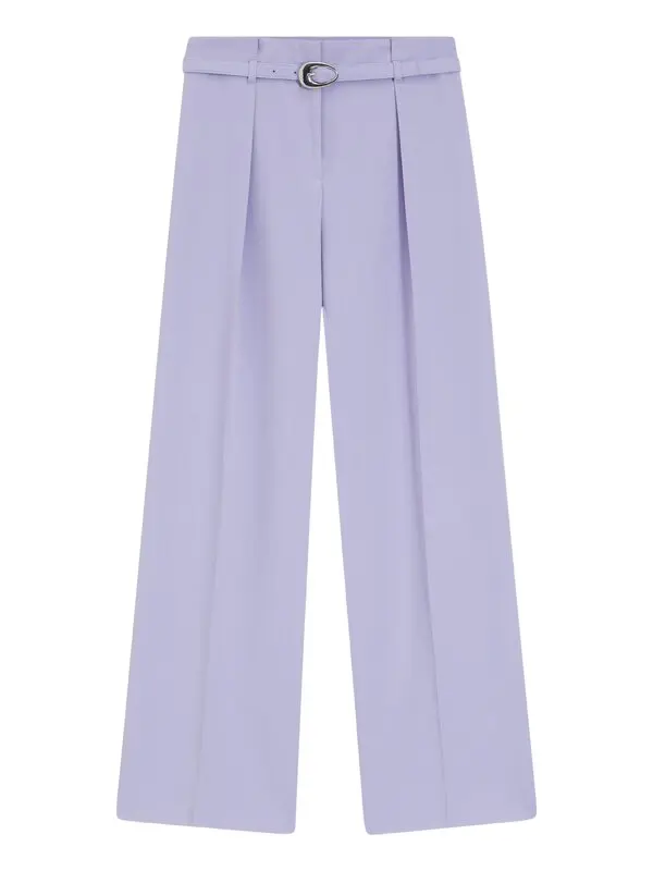 Hugo Pleated Buckled-belt Trousers - Purple