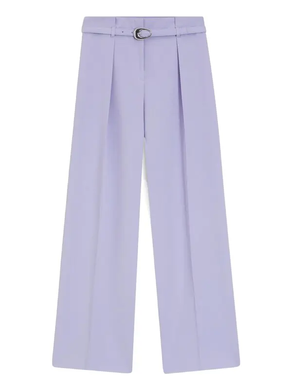Hugo Pleated Buckled-belt Trousers - Purple
