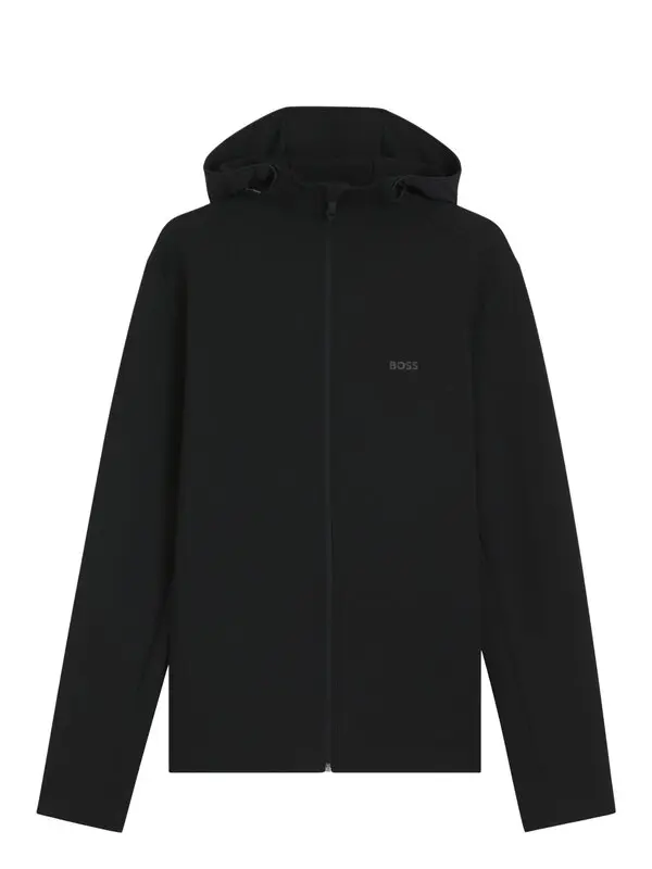 BOSS Zip-up Hoodie With Reflective Details - Black