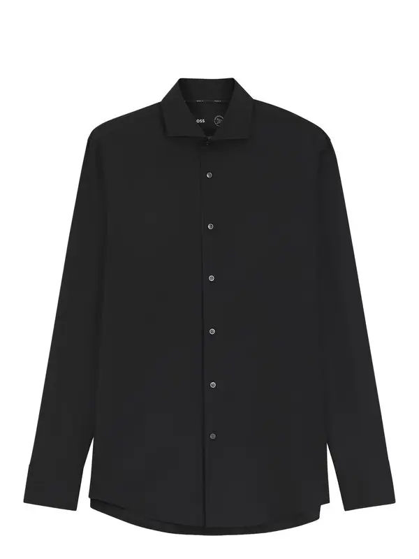 BOSS Slim-fit Shirt In Easy-iron Cotton-blend Poplin - Black