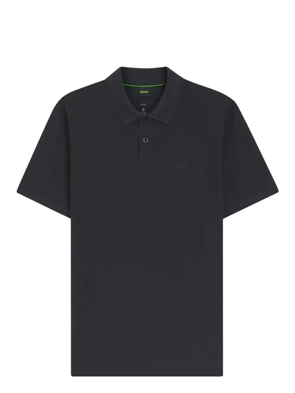 BOSS Printed Polo Shirt In Cotton Piqu - Dark Blue
