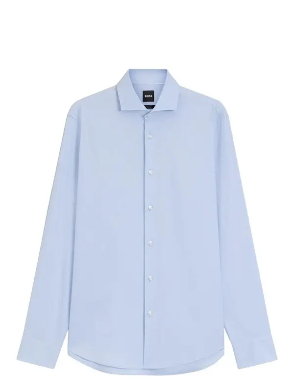 BOSS Regular-fit Stretch-twill Dress Shirt - Light Blue