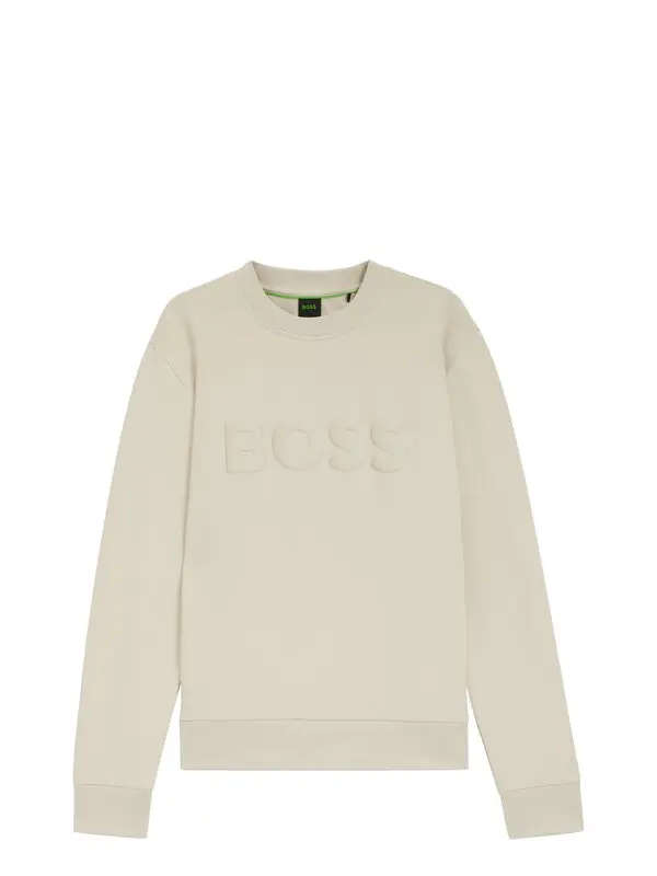 BOSS Tonal Logo Sweatshirt - Light Beige