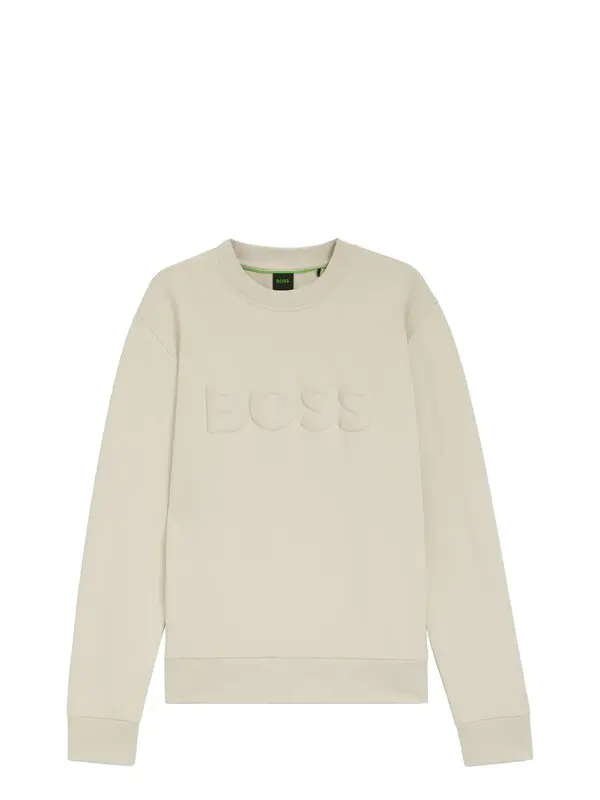 BOSS Tonal Logo Sweatshirt - Light Beige