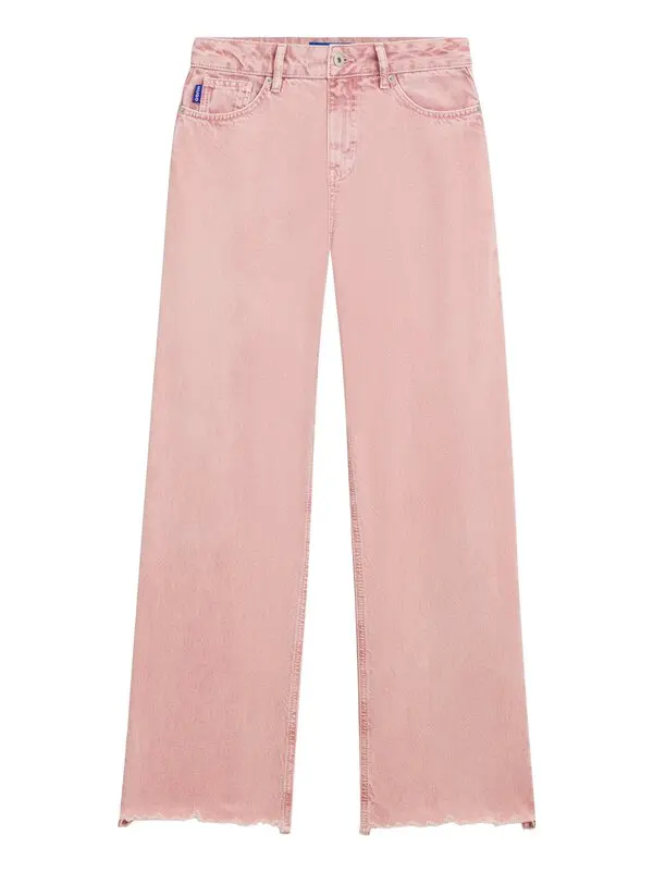 Hugo Loose-fit Jeans In Rigid Denim - Light Pink