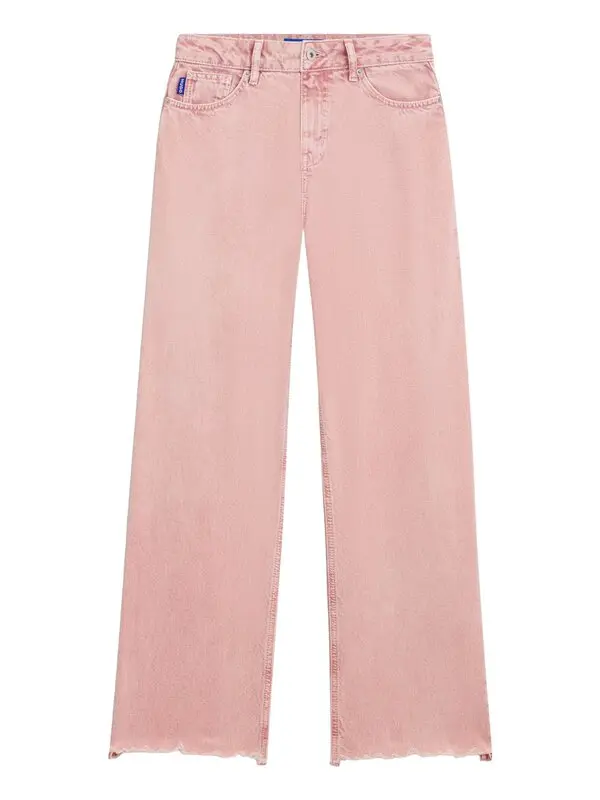 Hugo Loose-fit Jeans In Rigid Denim - Light Pink