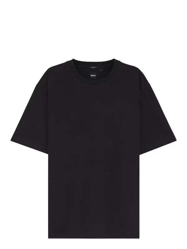 BOSS Regular-fit T-shirt In Micro-patterned Mercerized Cotton - Black