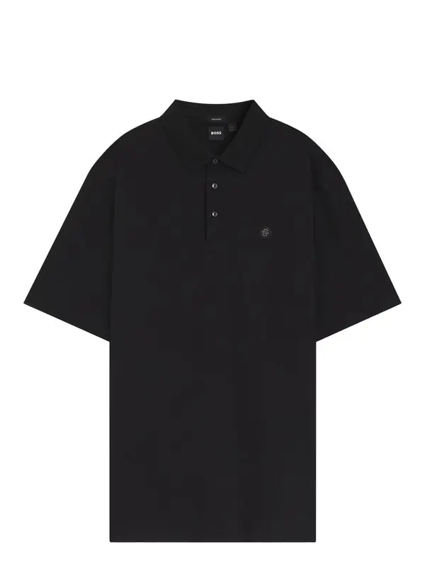 BOSS Regular-fit Polo Shirt In Mercerized Interlock Cotton - Black