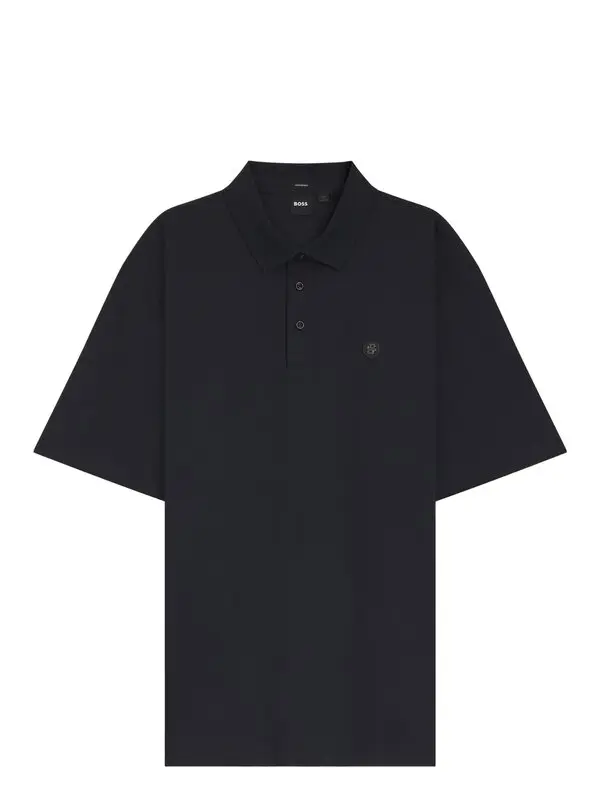BOSS Regular-fit Polo Shirt In Mercerized Interlock Cotton - Dark Blue