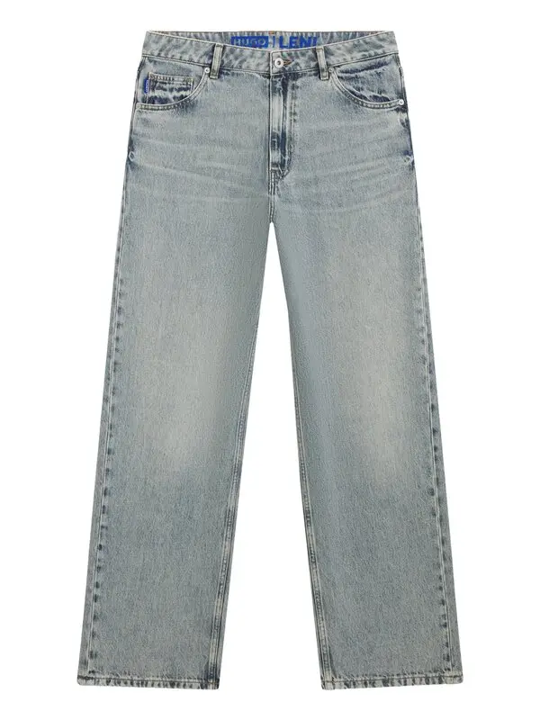 Hugo Ocean- Loose-fit Jeans In Rigid Denim - Blue