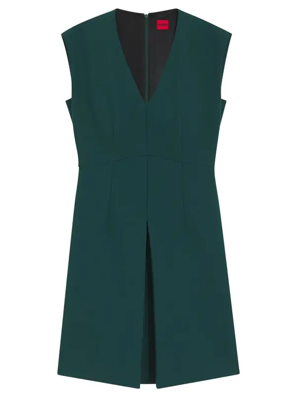 Hugo Sleeveless Dress With Pleat - Dark Green