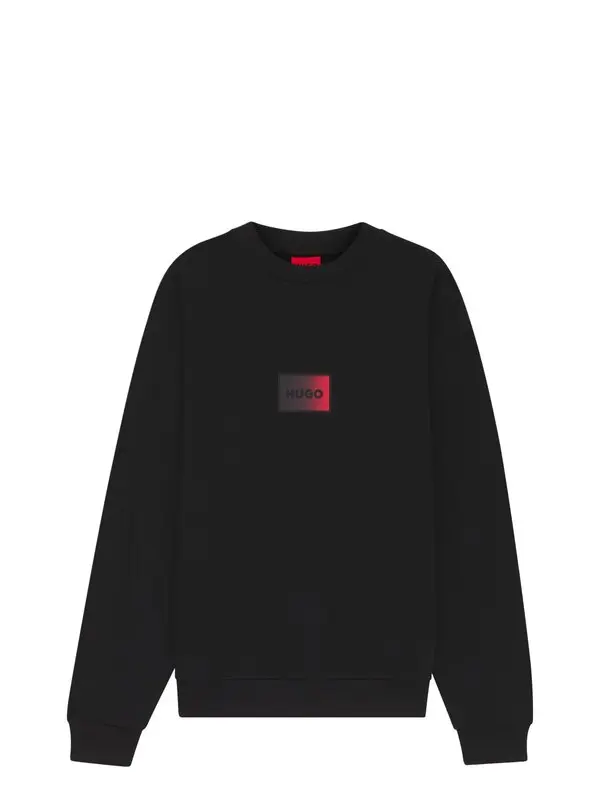 Hugo Gradient-logo Cotton Terry Sweatshirt - Black