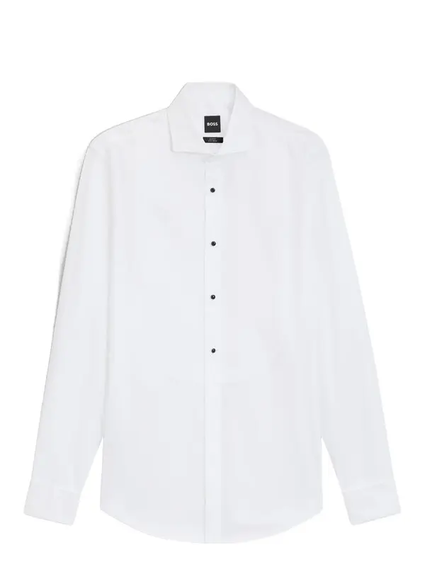 BOSS Slim-fit Dress Shirt In Easy-iron Stretch-cotton Poplin - White