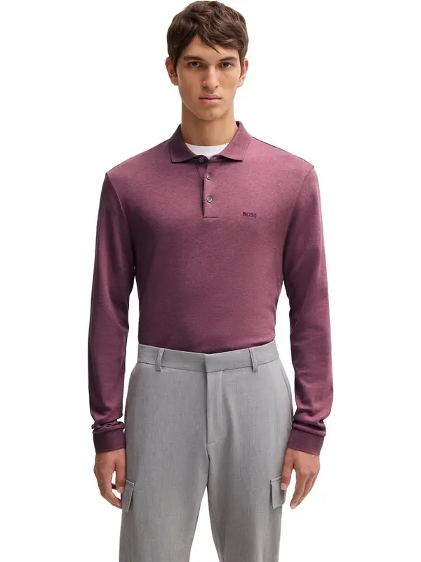 BOSS Interlock-cotton Polo Shirt In A Regular Fit - Light Purple