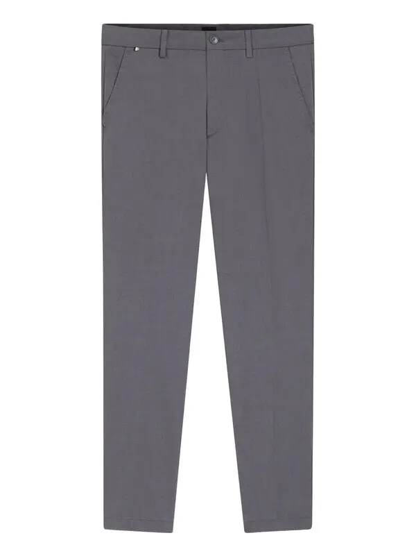 BOSS Slim-fit Stretch-cotton Dobby Trousers - Dark Blue