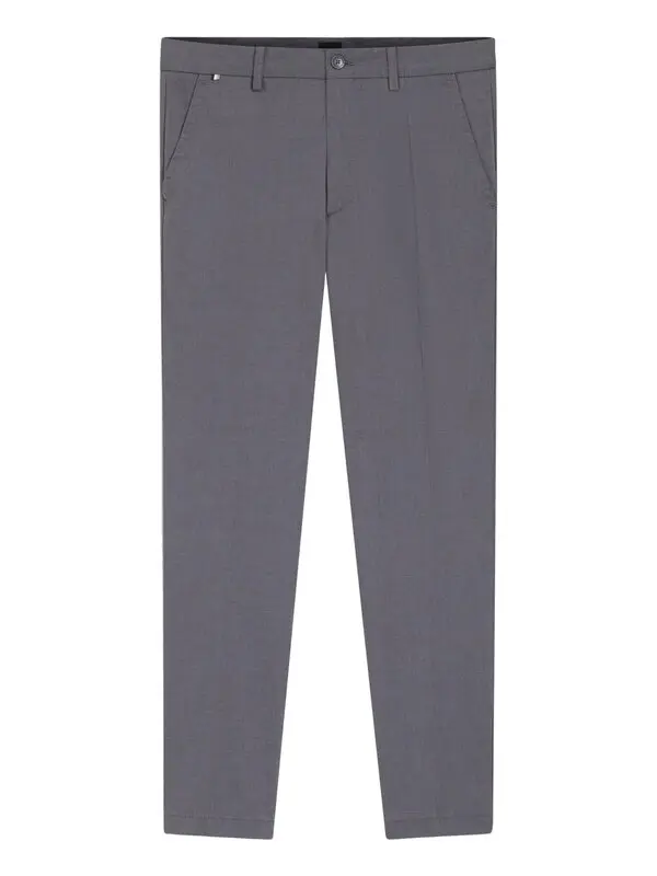 BOSS Slim-fit Stretch-cotton Dobby Trousers - Dark Blue
