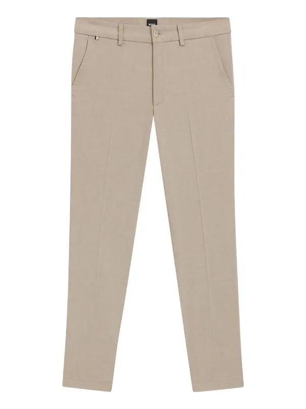 BOSS Slim-fit Stretch-cotton Dobby Trousers - Khaki