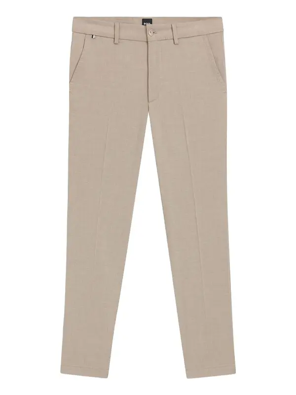 BOSS Slim-fit Stretch-cotton Dobby Trousers - Khaki
