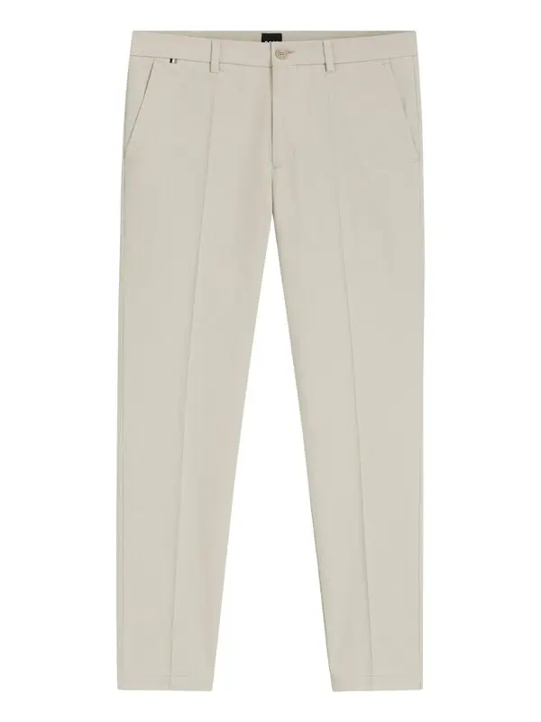 BOSS Slim-fit Stretch-cotton Dobby Trousers - Light Beige