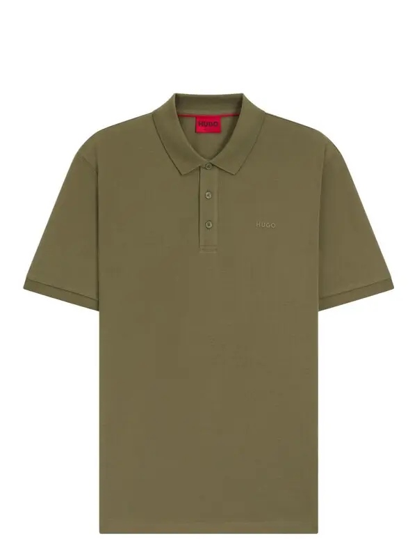 Hugo Cotton-piqué Polo Shirt With Logo Print - Light Green