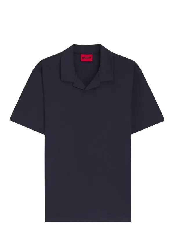 Hugo Johnny-collar Slim-fit Polo Shirt In Stretch Cotton - Dark Blue