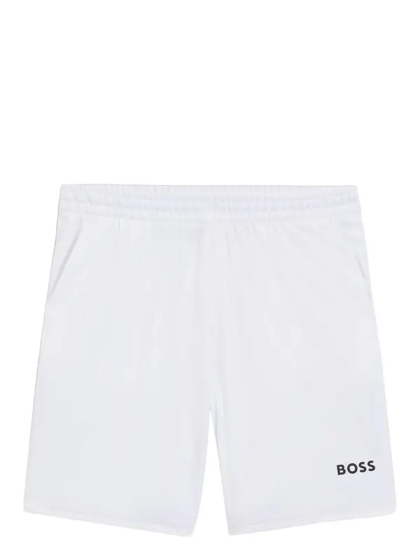 BOSS Active Stretch Straight Fit Shorts - White