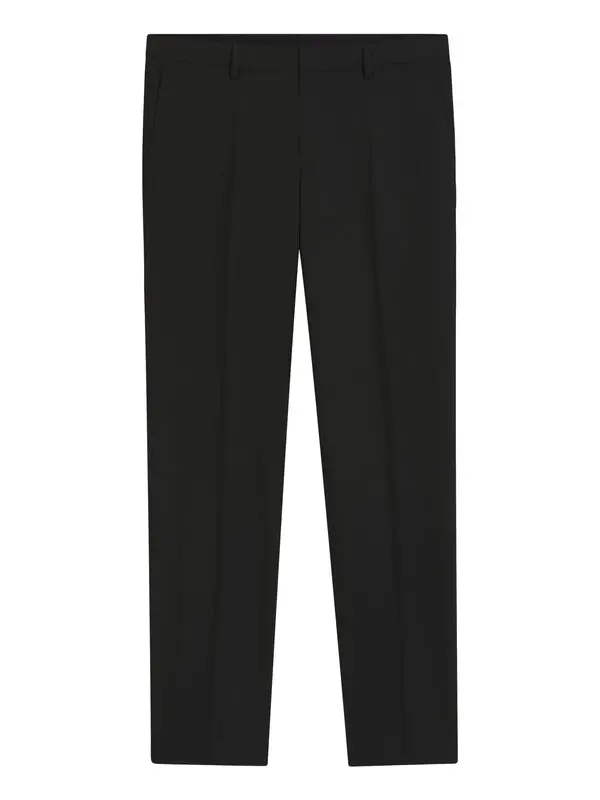 Hugo Slim-fit Trousers In Wool-blend Poplin - Black